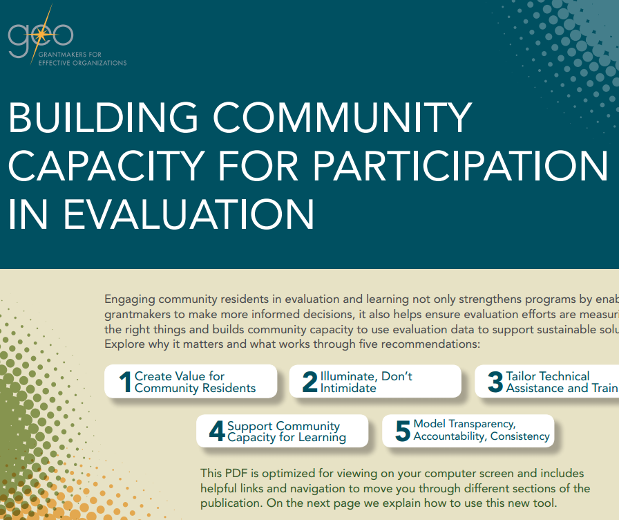 Building Community Capacity for Participation in Evaluation: Why It ...